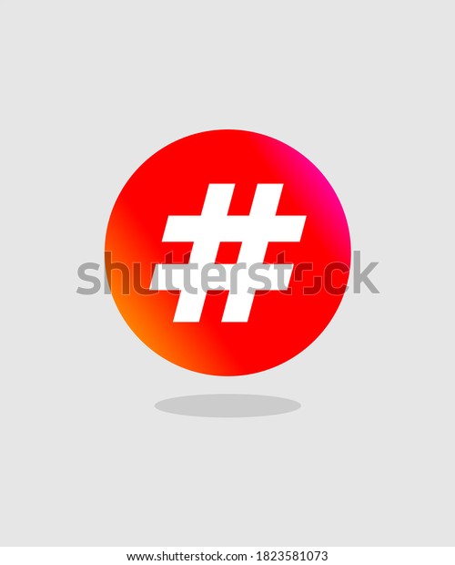Hastag Icon Vector Design On Gradient Stock Vector (Royalty Free ...