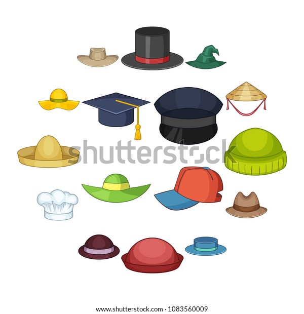 Hat Cap Icons Set Cartoon Illustration Stock Vector (Royalty Free ...