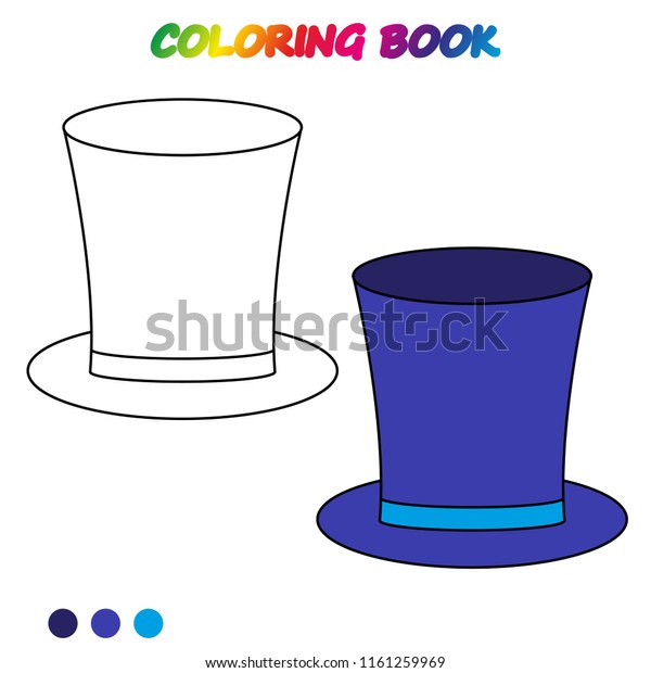 Hat Coloring Page Worksheet Game Kids Stock Vector (Royalty Free ...