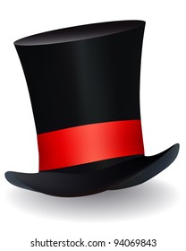 Hat Hat Red Ribbon On White Stock Vector (Royalty Free) 94069843 ...
