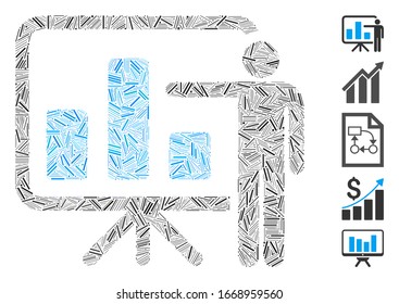 Hatch Mosaic Bar Chart Presentation Icon Stock Vector (Royalty Free ...