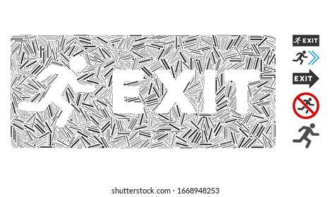 Hatch Collage Emergency Exit Icon Organized Stock Vector (Royalty Free ...
