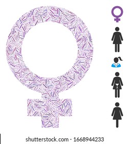 Hatch Mosaic Based On Female Symbol Stock Vector (Royalty Free ...