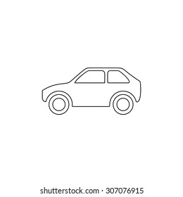 Hatchback Car Outline Black Simple Vector Stock Vector (Royalty Free ...