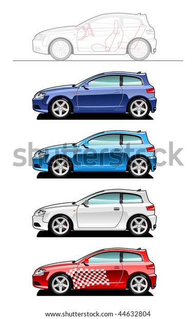 Hatchback Part My Collections Car Body Stock Vector (Royalty Free ...