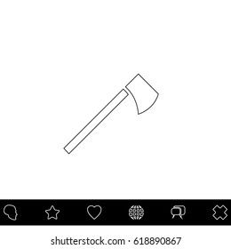 Hatchet Black Outline Vector Icon Editable Stock Vector (Royalty Free ...