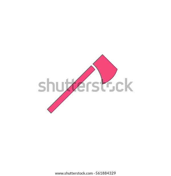Hatchet Pink Vector Icon Black Contour Stock Vector (Royalty Free ...