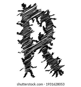Hatching Style Decorative Letter Art Font Stock Vector (Royalty Free ...