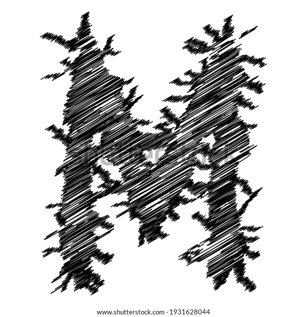 Hatching Style Decorative Letter Art Font Stock Vector (Royalty Free ...