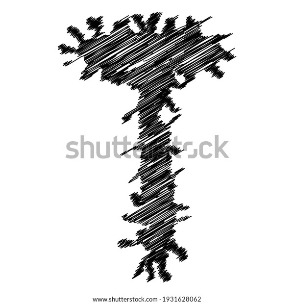Hatching Style Decorative Letter Art Font Stock Vector (Royalty Free ...