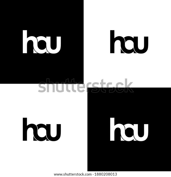 Hau Letter Original Monogram Logo Design: เวกเตอร์สต็อก (ปลอดค่า ...