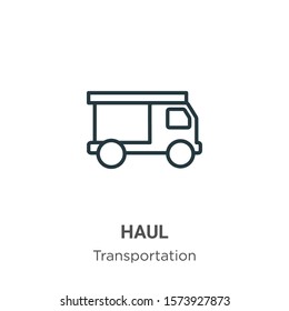 Haul Outline Vector Icon Thin Line Stock Vector (Royalty Free ...