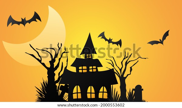 Haunted House Moon Halloween Day Vector Stock Vector (Royalty Free ...