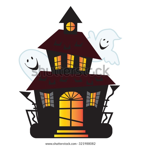 Haunted House Vector Illustration Stock Vector (Royalty Free) 321988082