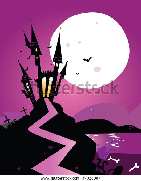 Haunted Scary Castle Old Scary Castle Stock Vector (Royalty Free ...