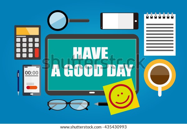 Have Good Day Smiley Face Sticky Stock Vector (Royalty Free) 435430993 ...