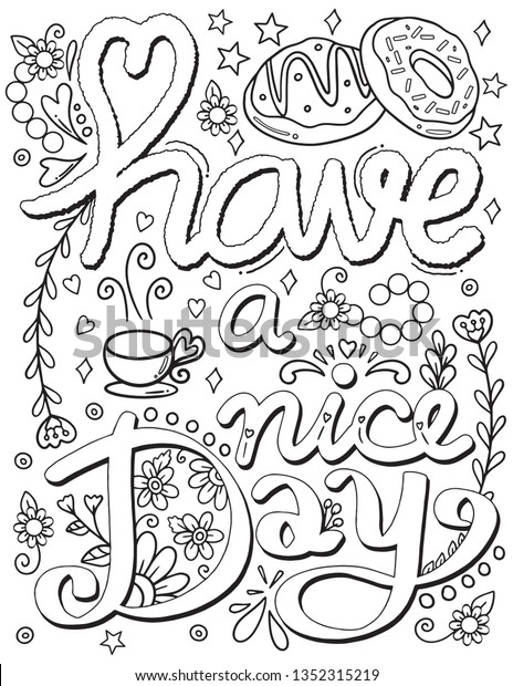 Have Nice Day Font Coffee Donuts Stock Vector (Royalty Free) 1352315219 ...