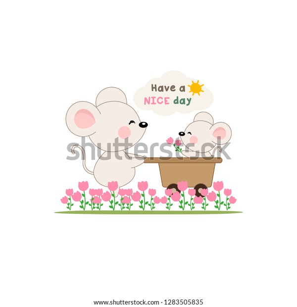 Have Nice Day Mouse Her Baby Stock Vector (Royalty Free) 1283505835 ...