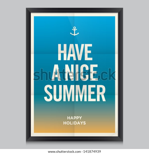 Have Nice Summer Poster Beach Summer Stock Vector (Royalty Free) 141874939