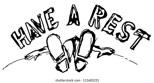 Have Rest Hand Drawing Stock Vector (Royalty Free) 111605231 | Shutterstock
