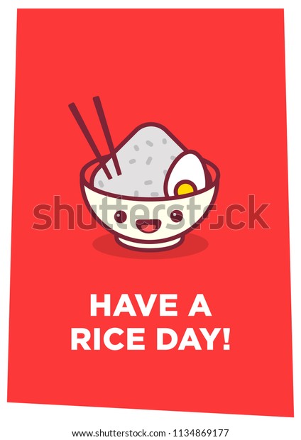 Have Rice Day Pun Poster Design Stock Vector (Royalty Free) 1134869177 ...