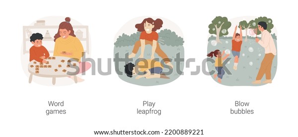 Having Fun Kids Isolated Cartoon Vector Stock Vector (Royalty Free ...