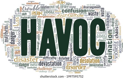 Havoc Vector Illustration Word Cloud Isolated Stock Vector (Royalty ...