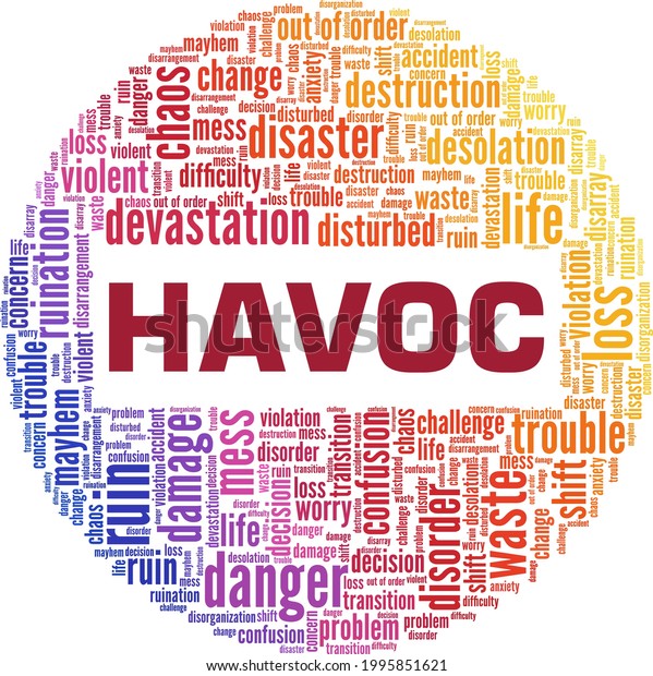Havoc Vector Illustration Word Cloud Isolated Stock Vector (Royalty ...