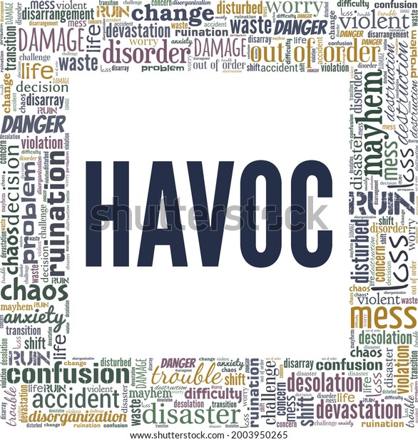 Havoc Vector Illustration Word Cloud Isolated Stock Vector (Royalty ...