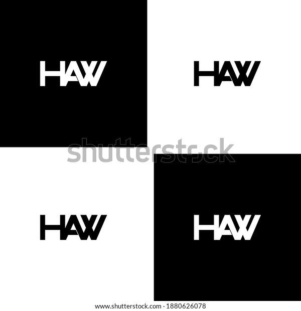 Haw Letter Original Monogram Logo Design Stock Vector (Royalty Free ...