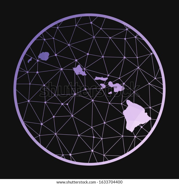 Hawaii Icon Vector Polygonal Map Island Stock Vector (Royalty Free ...