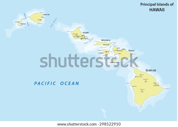 Hawaii Map Stock Vector (Royalty Free) 298522910 | Shutterstock