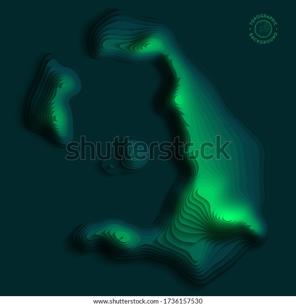 Hawaii Map Abstract Green Gradient Relief Stock Vector (Royalty Free ...