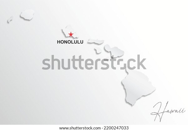Hawaii Map Isolated On White Background Stock Vector (Royalty Free ...