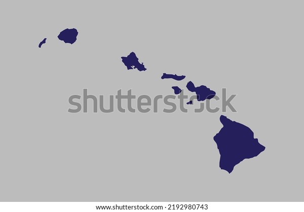 Hawaii Map Vector Blue Color Isolated Stock Vector (Royalty Free ...