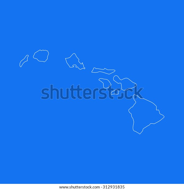 Hawaii Outline Map Stroke Line Style Stock Vector (Royalty Free ...