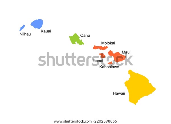 Hawaii Vector Map High Detailed Silhouette Stock Vector (Royalty Free ...