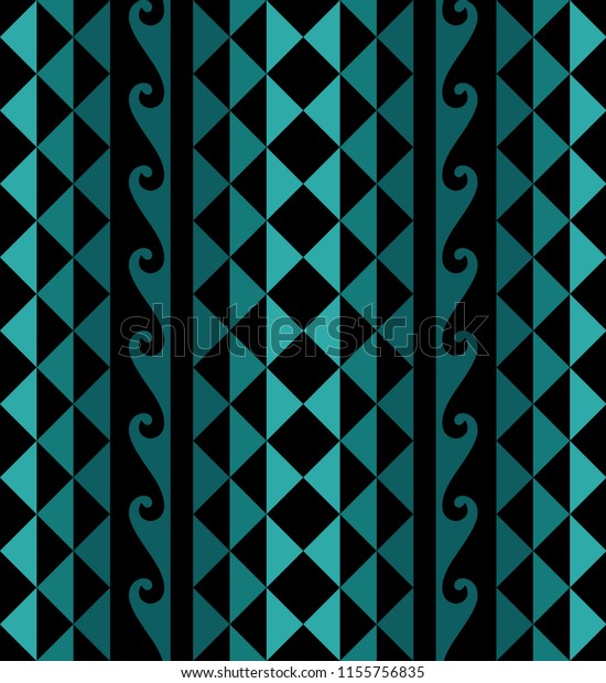 Hawaiian Wave Tribal Pattern Blue Black Stock Vector (Royalty Free ...