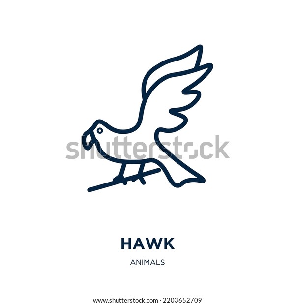 Hawk Icon Animals Collection Thin Linear Stock Vector (Royalty Free ...