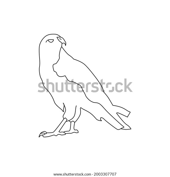 Hawk Line Drawing Clip Art Stock Vector (Royalty Free) 2003307707 ...