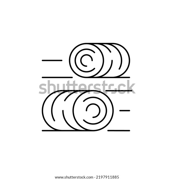 Hay Bale Linear Icon Farm Symbol Stock Vector (Royalty Free) 2197911885 ...