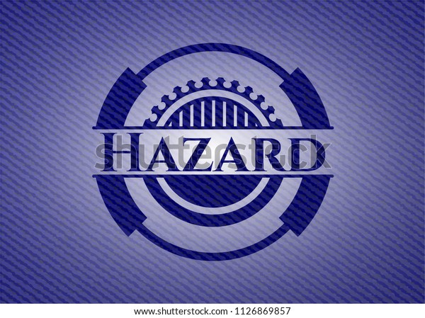 Hazard Badge Denim Background Stock Vector (Royalty Free) 1126869857 ...