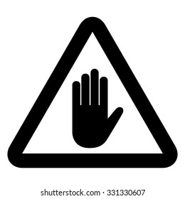 Hazard Hand Stop Sign Vector Illustration: เวกเตอร์สต็อก (ปลอดค่า ...