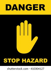 Hazard Hand Stop Sign Vector Illustration Stock Vector (Royalty Free ...