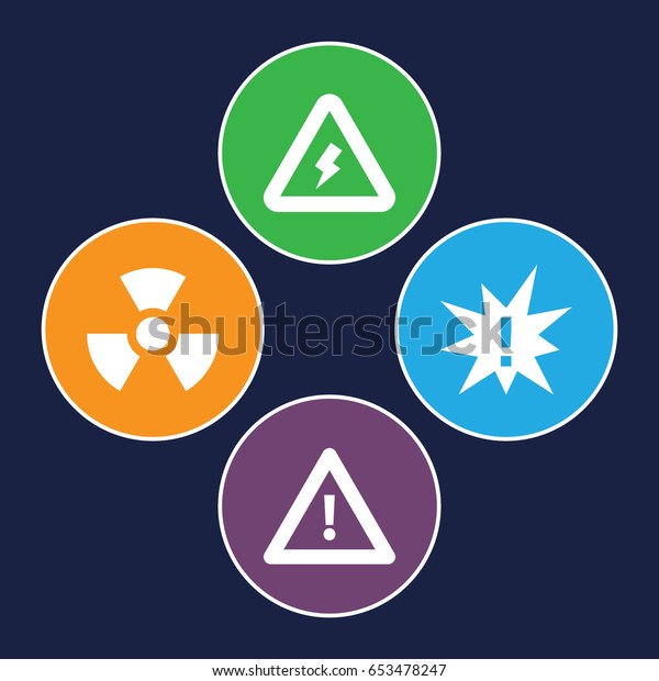 Hazard Icons Set Set 4 Hazard Stock Vector (Royalty Free) 653478247 ...