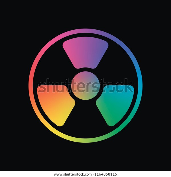Hazard Radiation Simple Silhouette Rainbow Color Stock Vector (Royalty ...