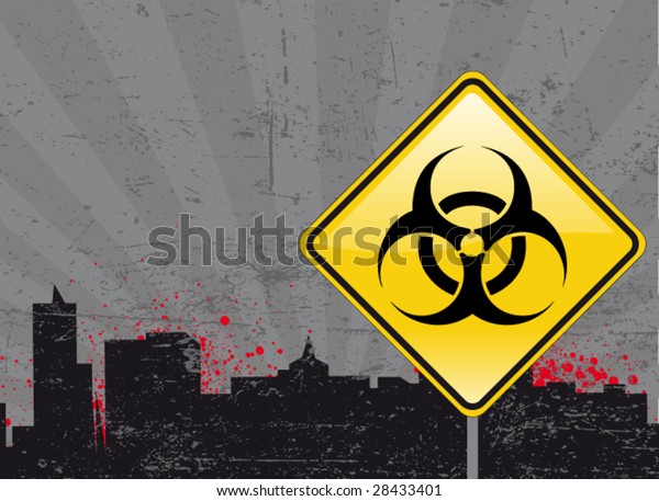 Hazard Sign City Background 2 Stock Vector (Royalty Free) 28433401 ...