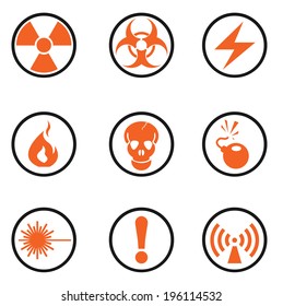 Hazard Sign Icons Stock Vector (Royalty Free) 186832841 | Shutterstock