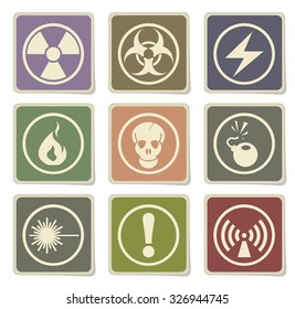 Hazard Sign Icons Stock Vector (Royalty Free) 186832841 | Shutterstock