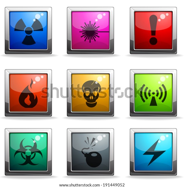 Hazard Sign Icons Stock Vector (Royalty Free) 191449052 | Shutterstock